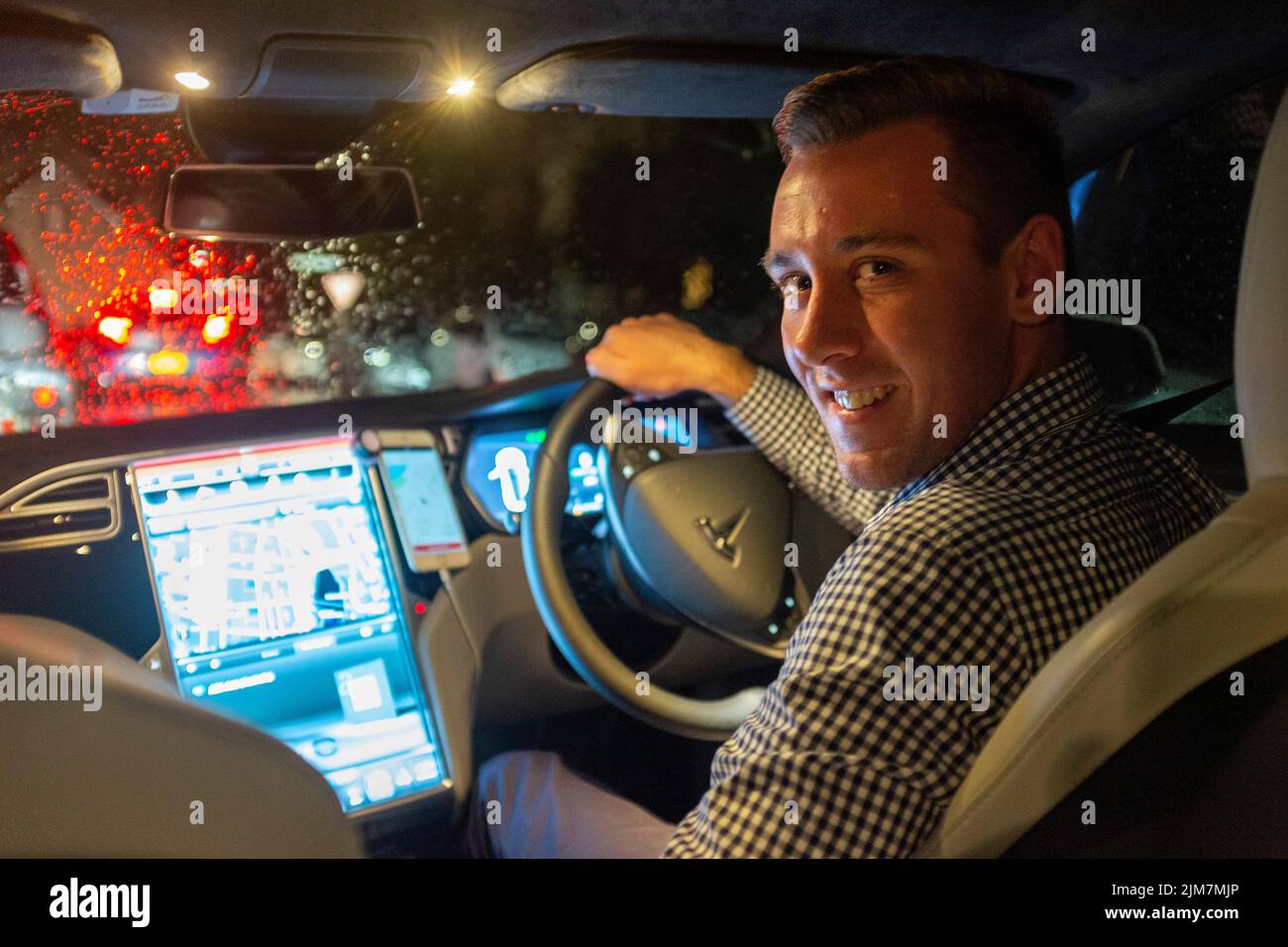 Uber driver ev electric vehicle hi-res stock photography and images - Alamy