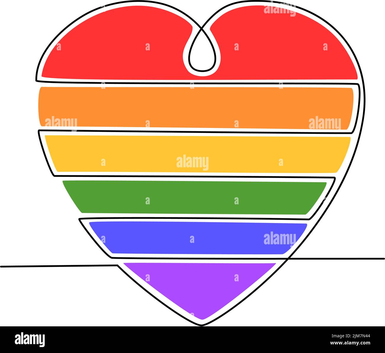 Continuous line drawing of LGBT heart. Love concept. Vector ...