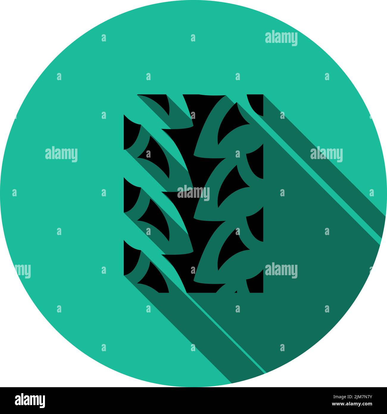 Bike Tyre Print Icon. Flat Circle Stencil Design With Long Shadow ...