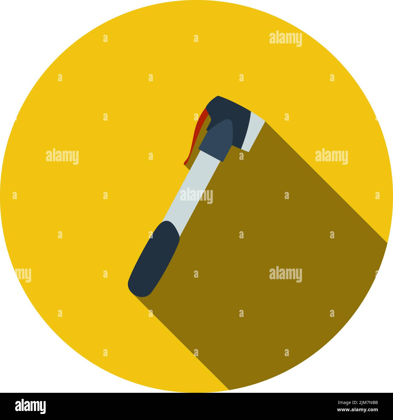 Bicycle Pump Icon. Flat Circle Stencil Design With Long Shadow. Vector ...