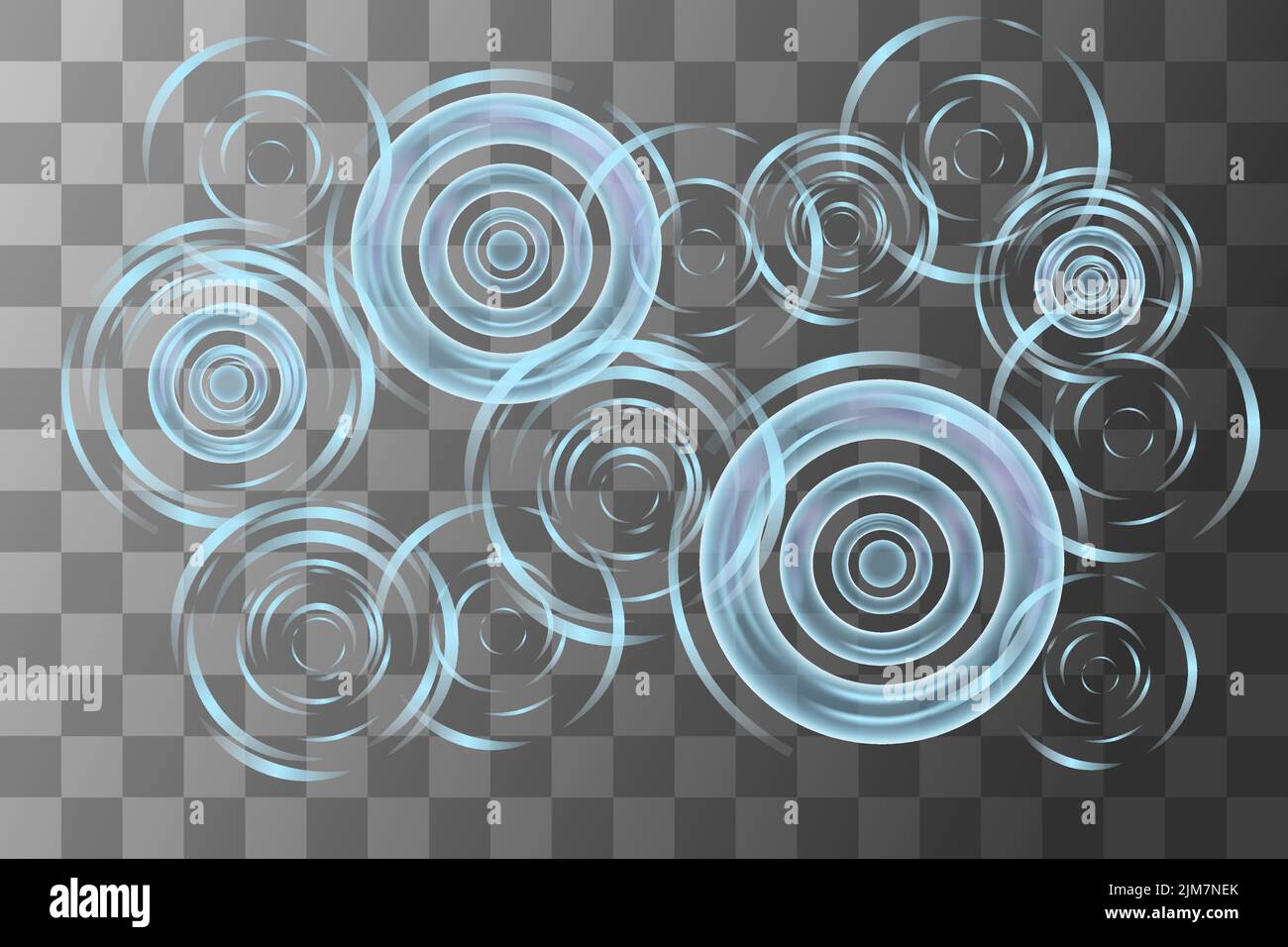 Water ripple on transparent background blue color top view circle water ...