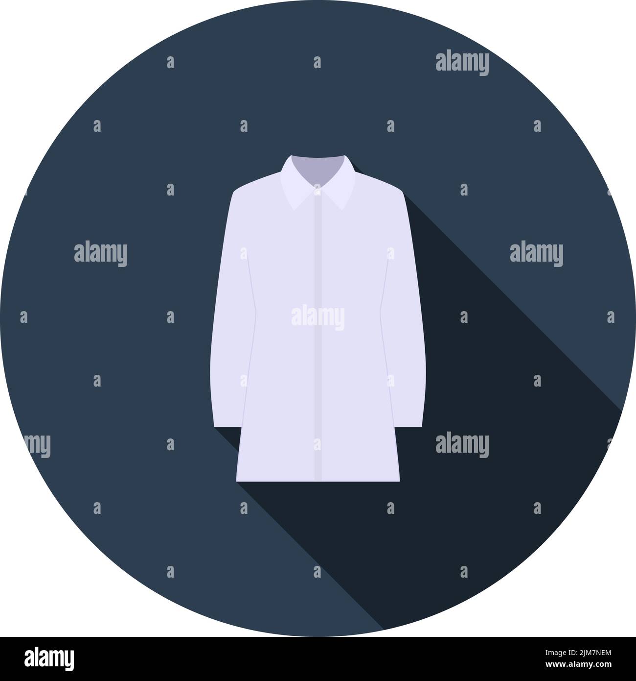 Business Blouse Icon. Flat Circle Stencil Design With Long Shadow ...