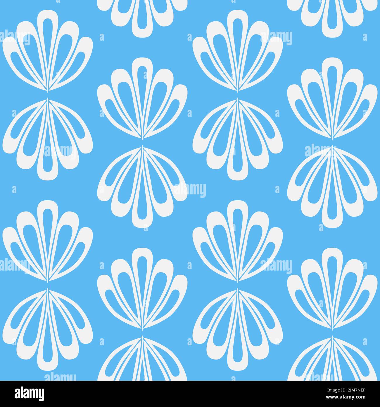 Blue white seamless pattern background with shell for decoration Stock ...