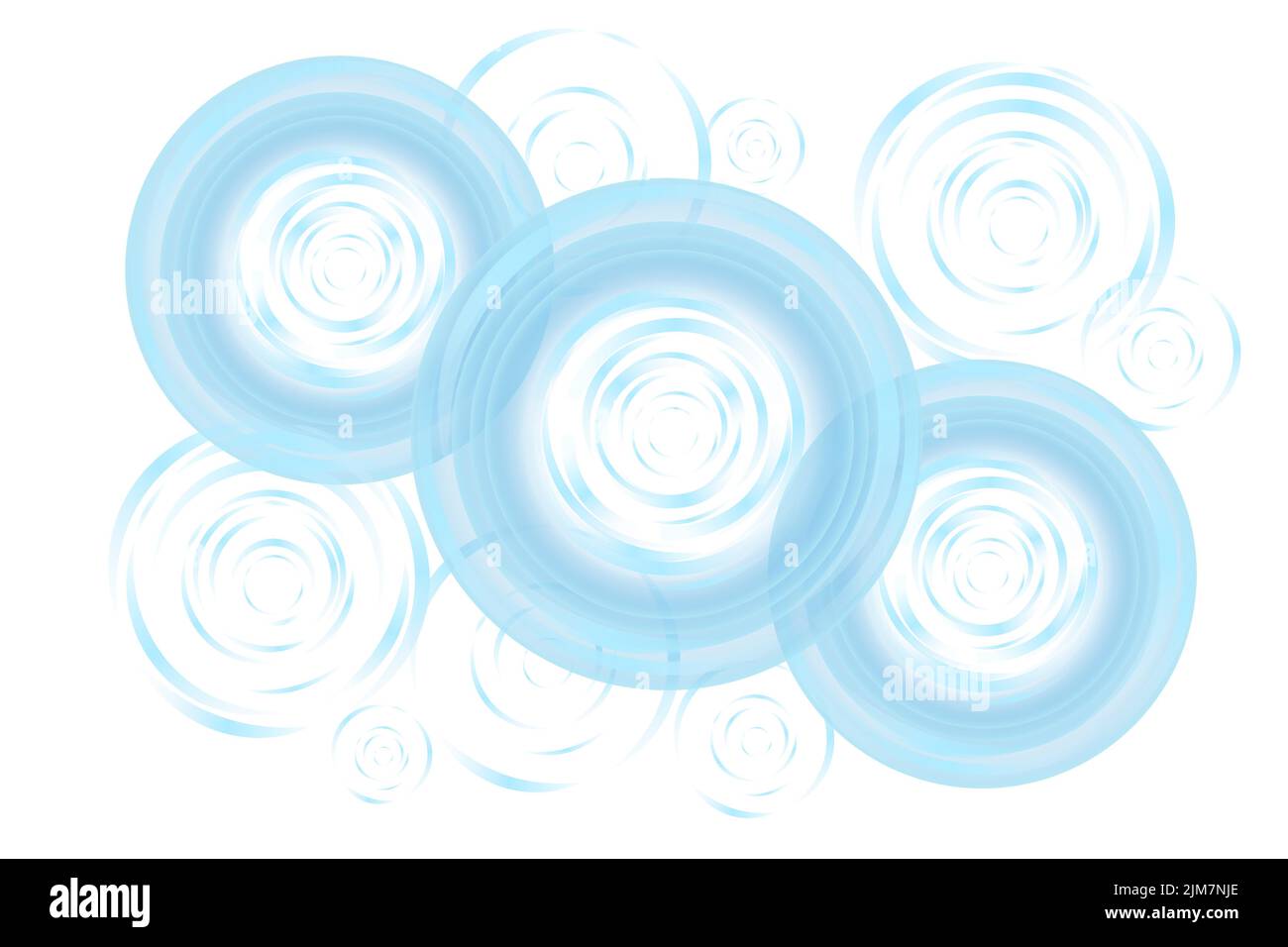 Water ripple on white background blue color top view circle water ...