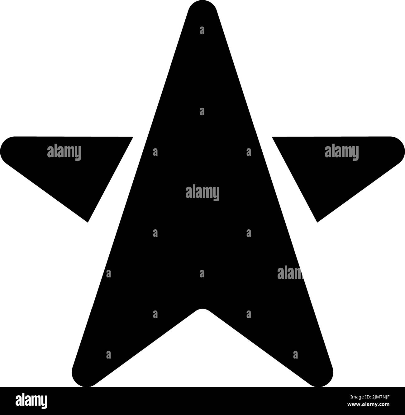 The black star sign made of triangular shapes with white background ...