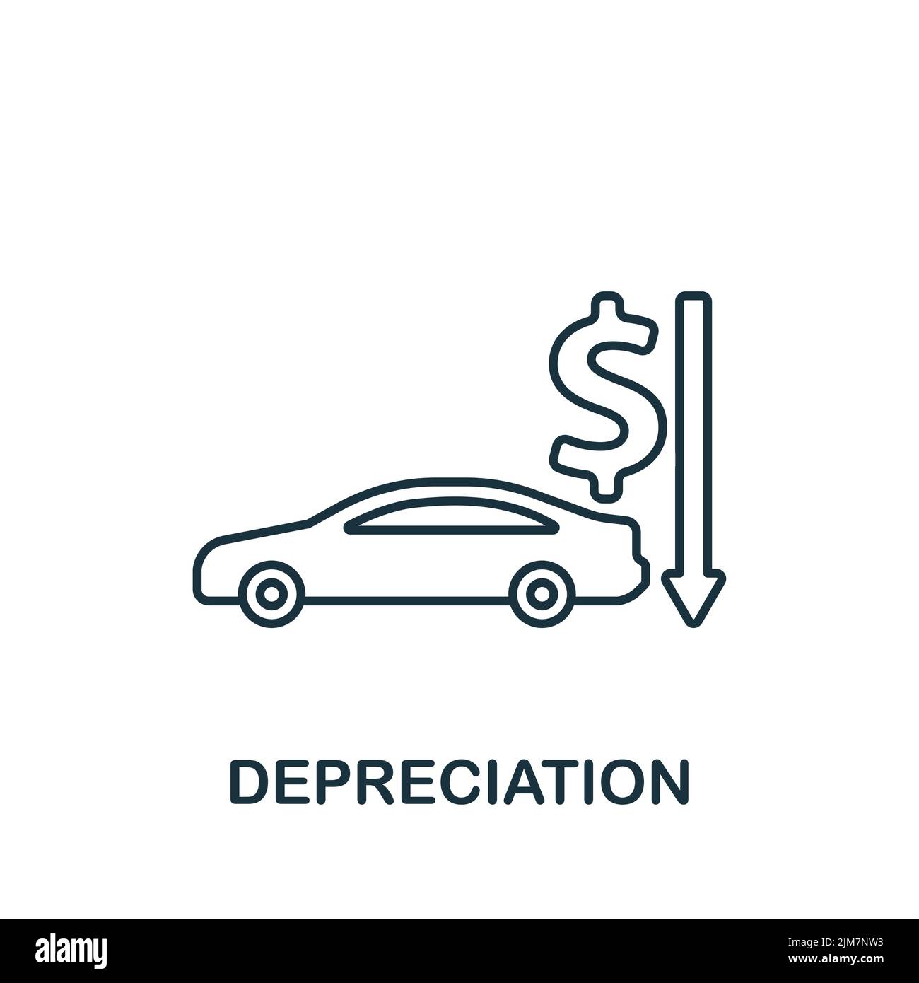 Depreciation icon. Monochrome simple Accounting icon for templates, web ...