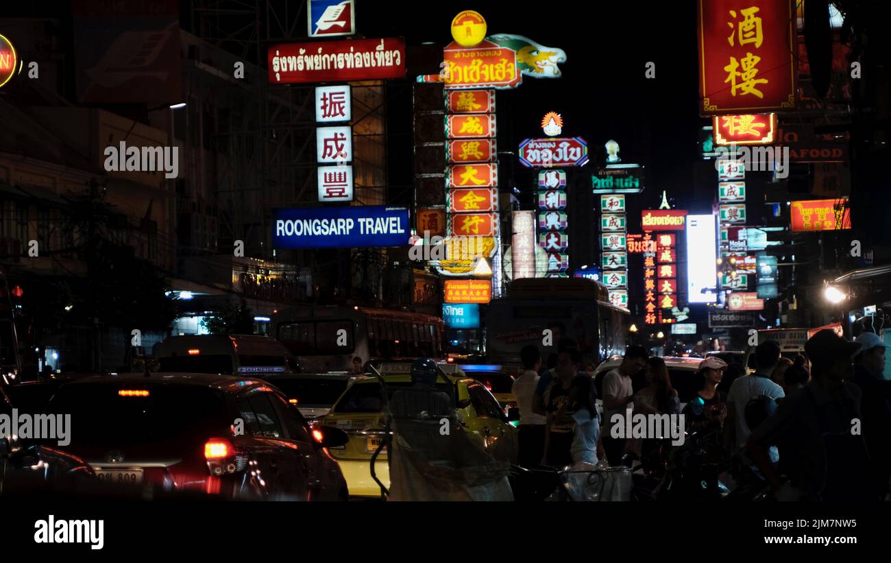 After Dark Yaowarat Road Chinatown Bangkok Thailand Stock Photo - Alamy