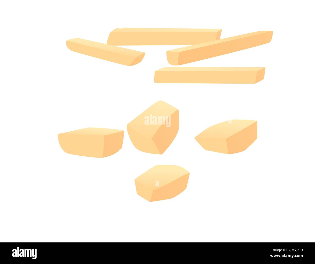 Slices of potato vector illustration isolated on white background Stock ...