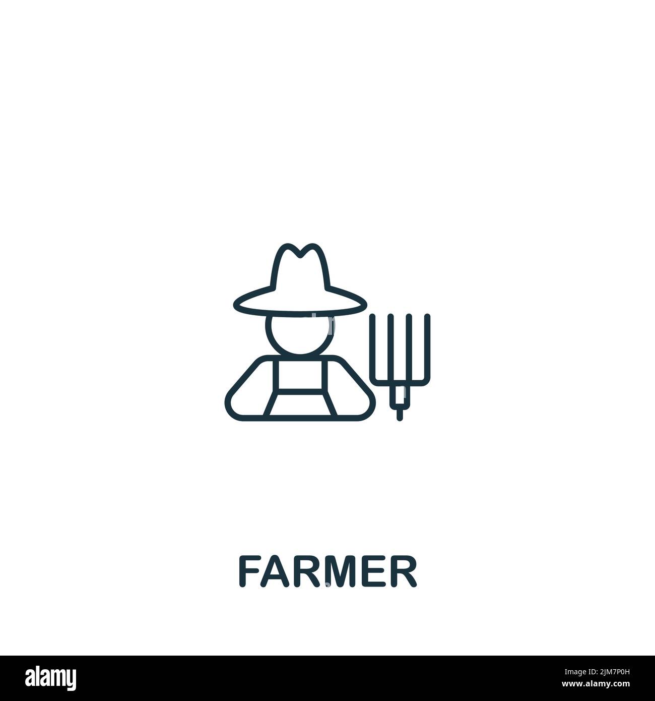 Farmer icon. Monochrome simple Farmer icon for templates, web design ...