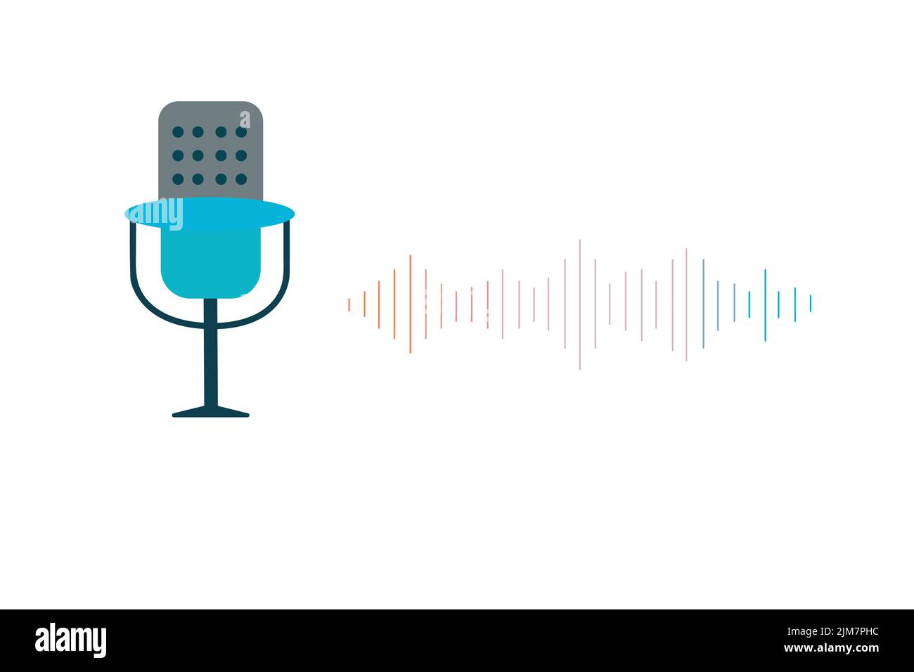 The sound wave microphone icon . Podcast concept. Vector illustration ...