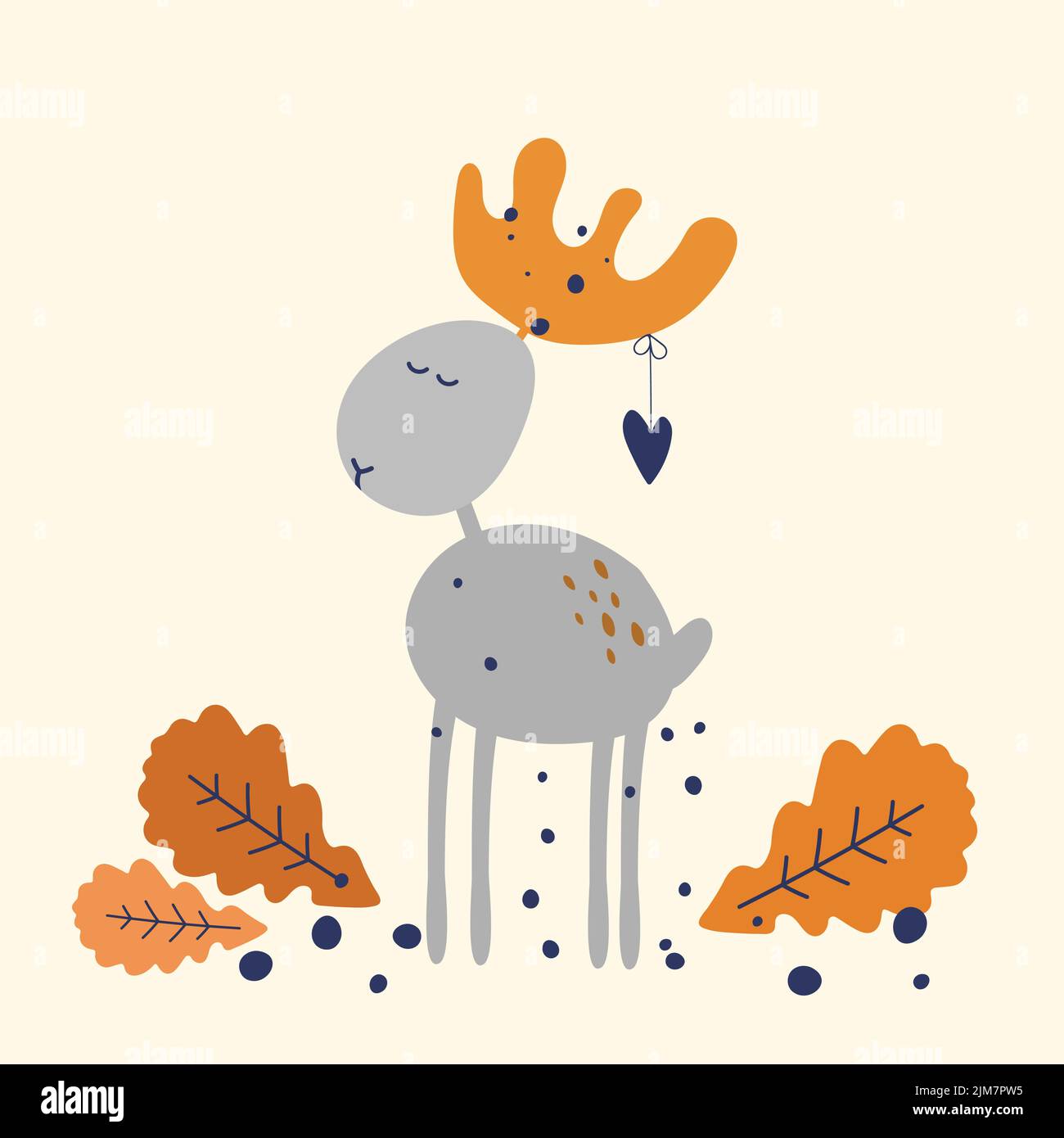 Autumn deer elk vector Stock Vector Image & Art - Alamy