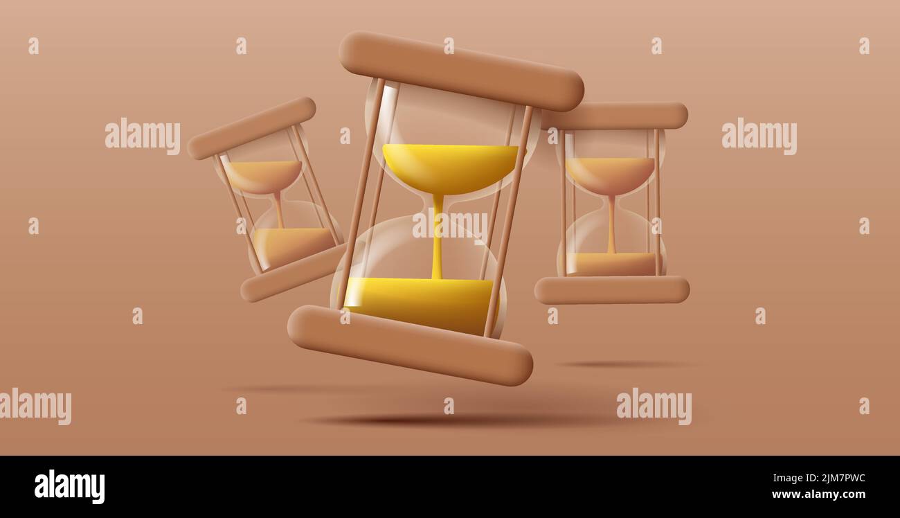 glass sand clock 3d illustration, sand flowing Stock Vector Image & Art ...