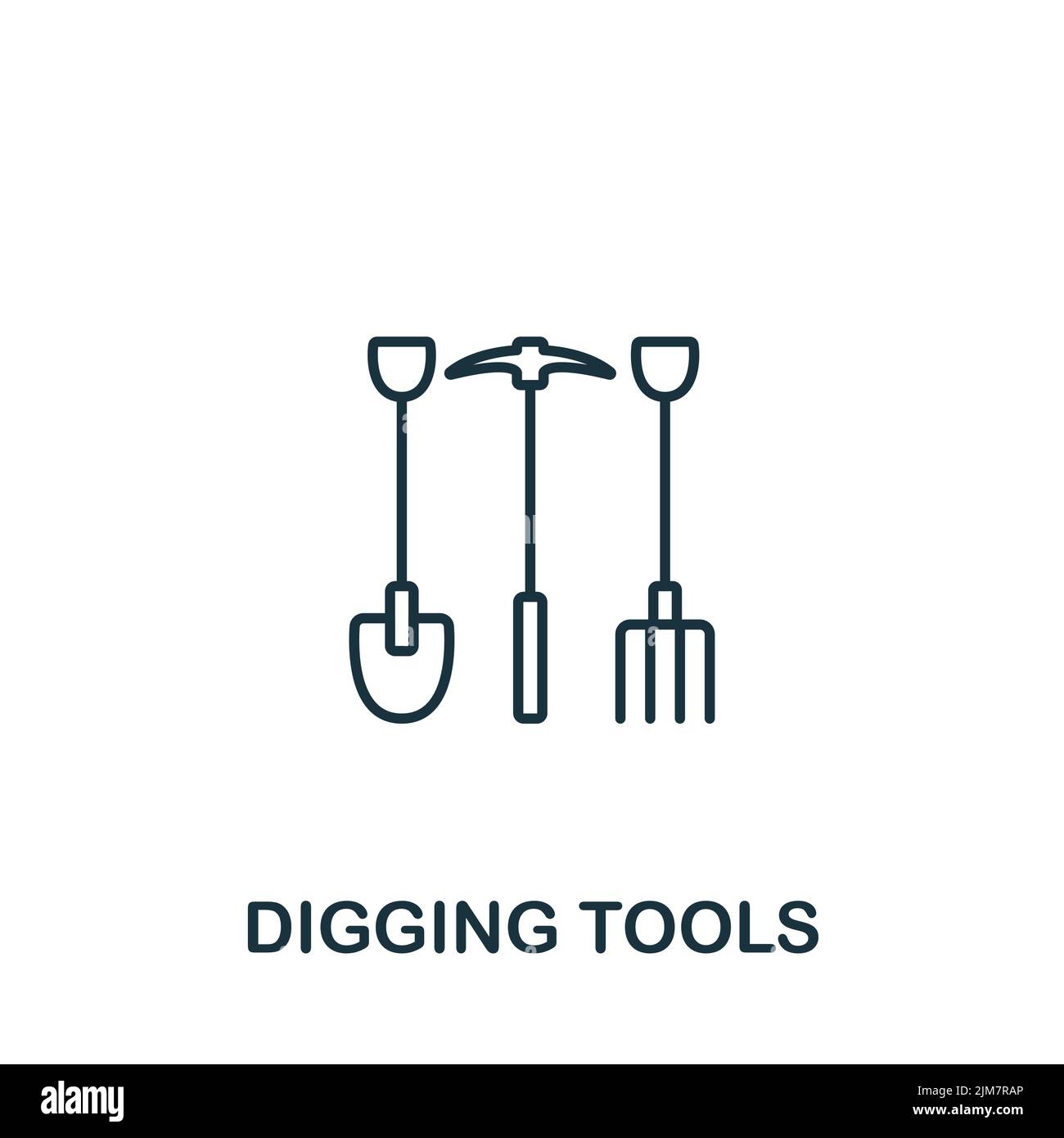Digging Tools icon. Monochrome simple Digging Tools icon for templates ...