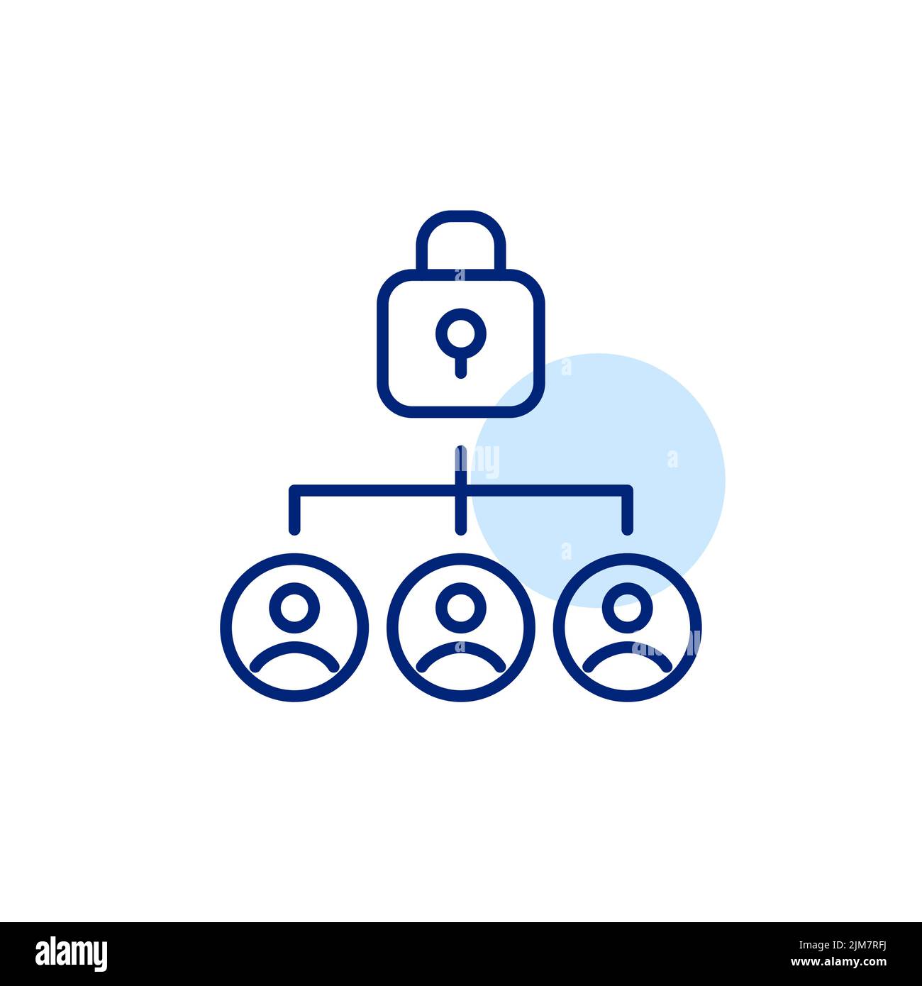 Secure user network. Pixel perfect, editable stroke line art icon Stock ...