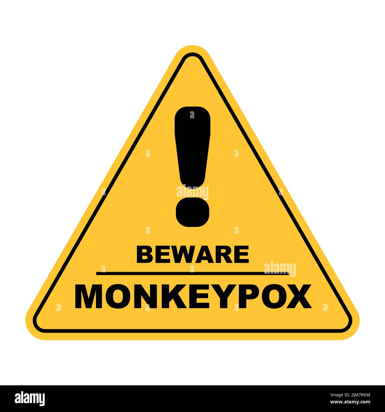 Monkeypox warning sign on yellow background and triangle shape vector ...