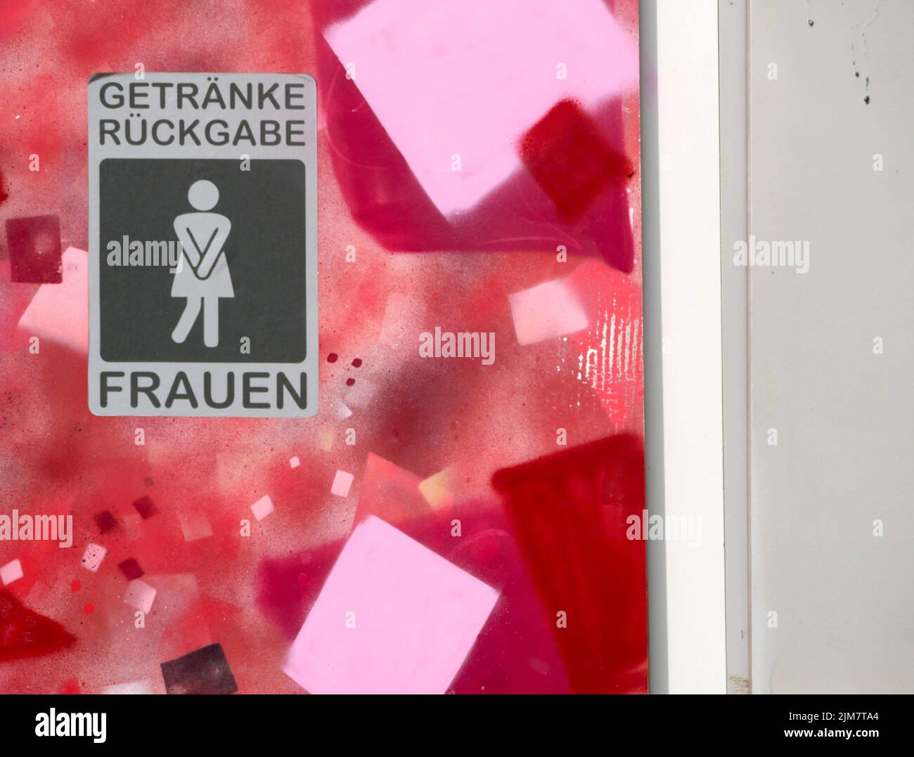 German washroom door sign for "Frauen" (in Englisch "Woman") with ...