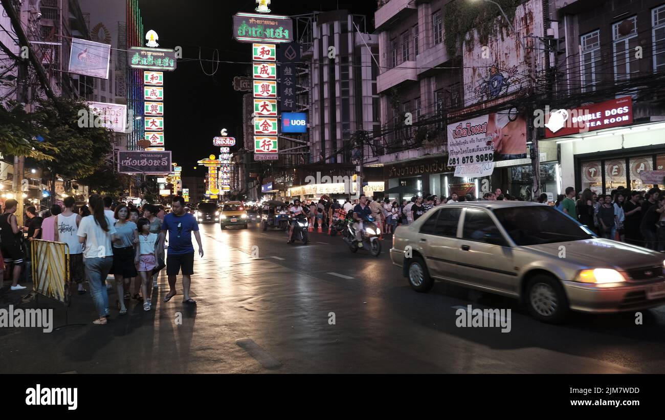 After Dark Yaowarat Road Chinatown Bangkok Thailand Stock Photo - Alamy