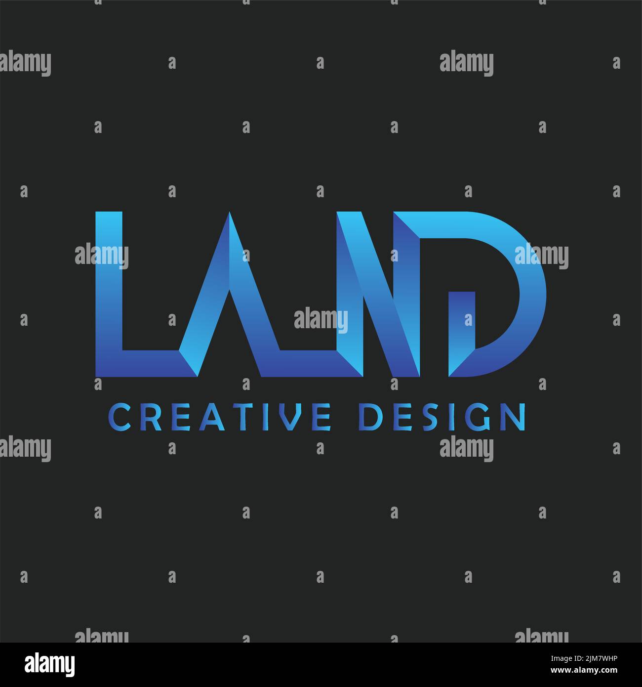 land Logo Design. Creative design Letters in blue. creative design ...