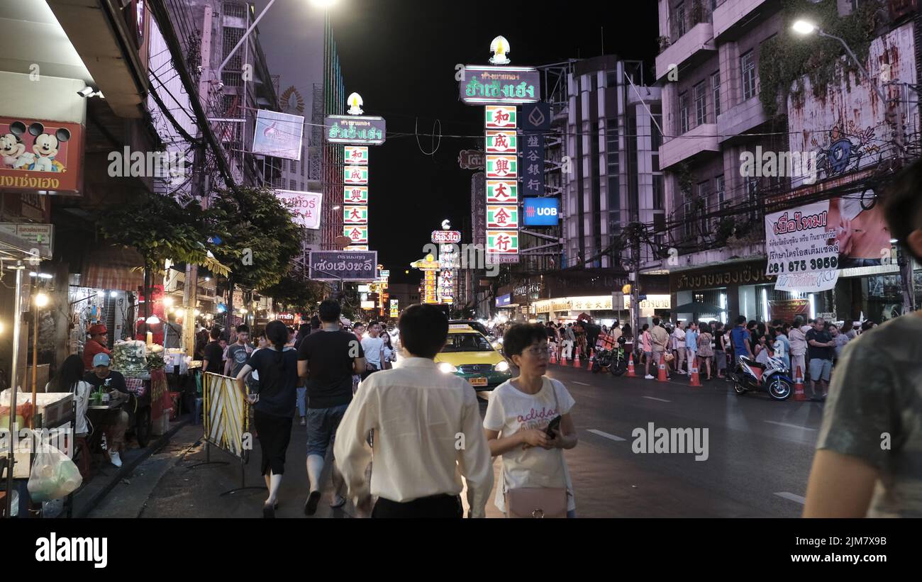 After Dark Yaowarat Road Chinatown Bangkok Thailand Stock Photo - Alamy