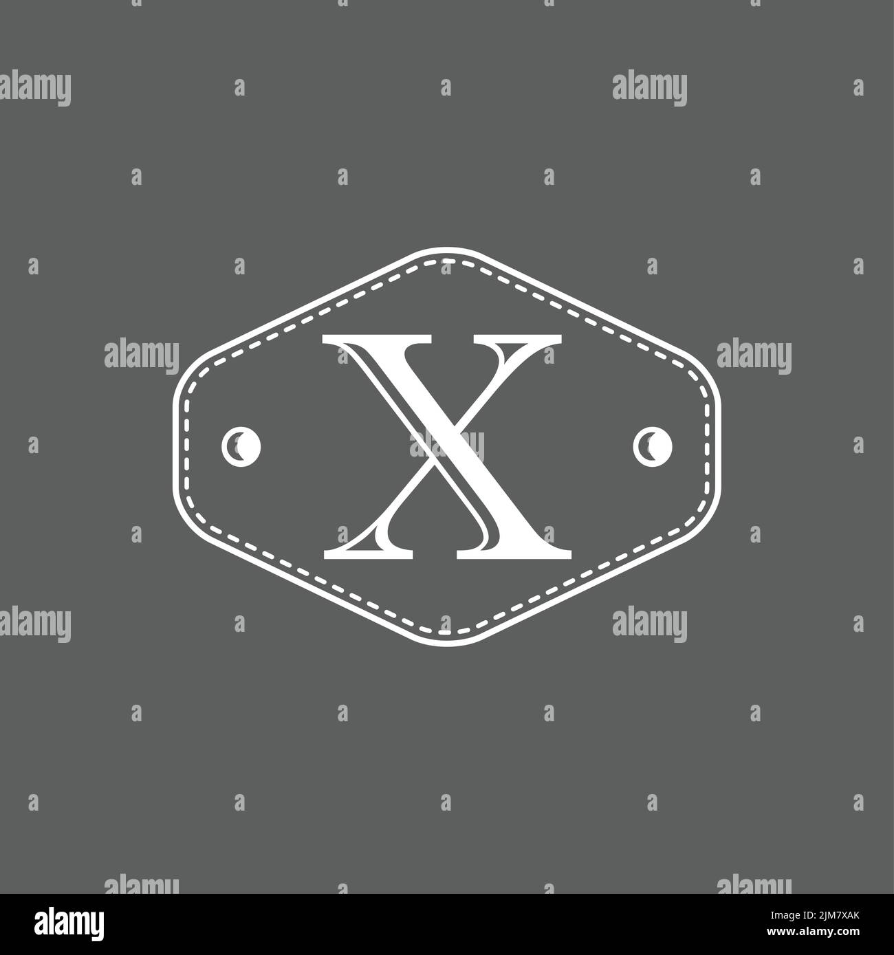 Letter X with vintage style and box frame. Creative design Letters in ...