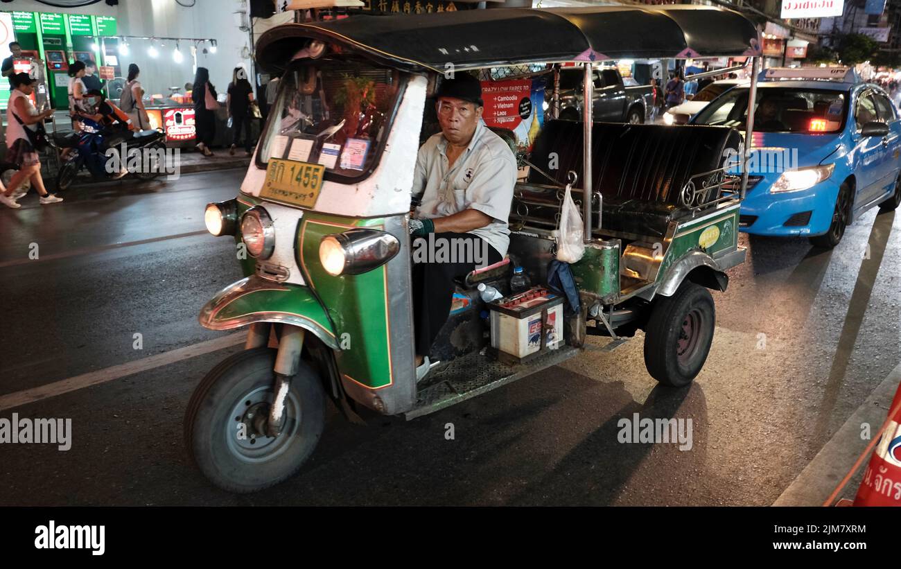 Tuk Tuk Taxi Chinatown Yaowarat Road Bangkok Thailand Stock Photo - Alamy