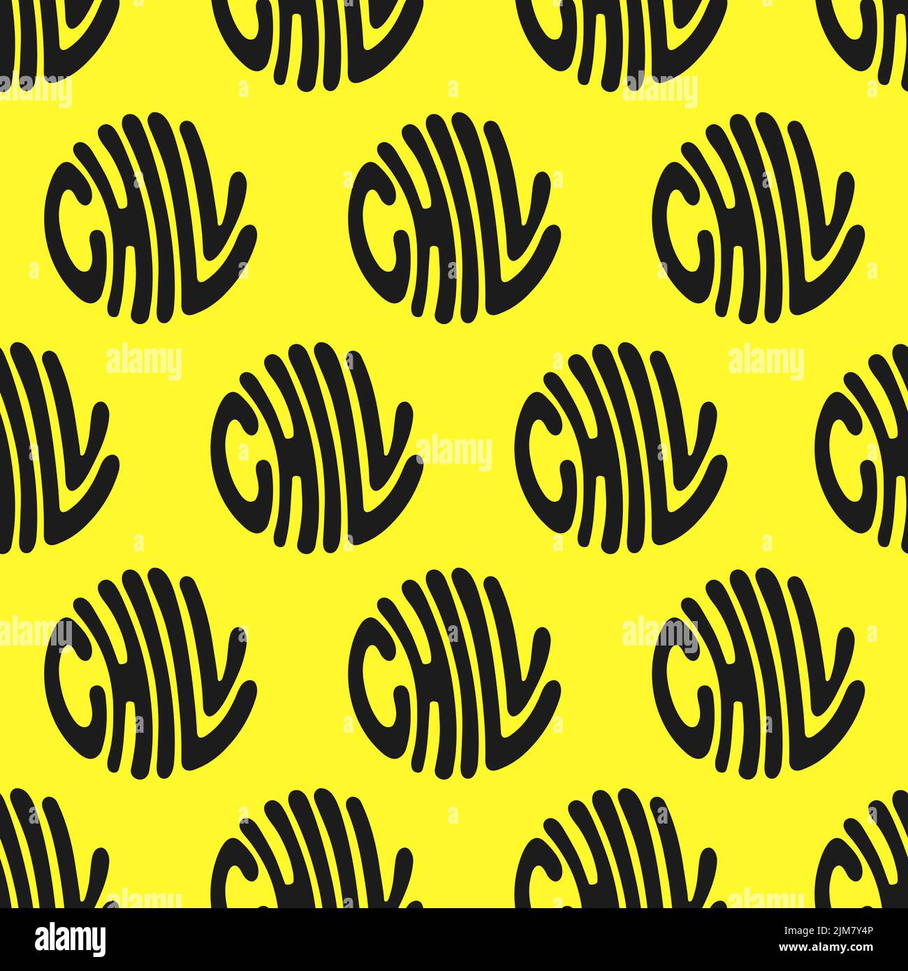 Chill circle quote,text seamless pattern. Vector hand drawn lettering ...