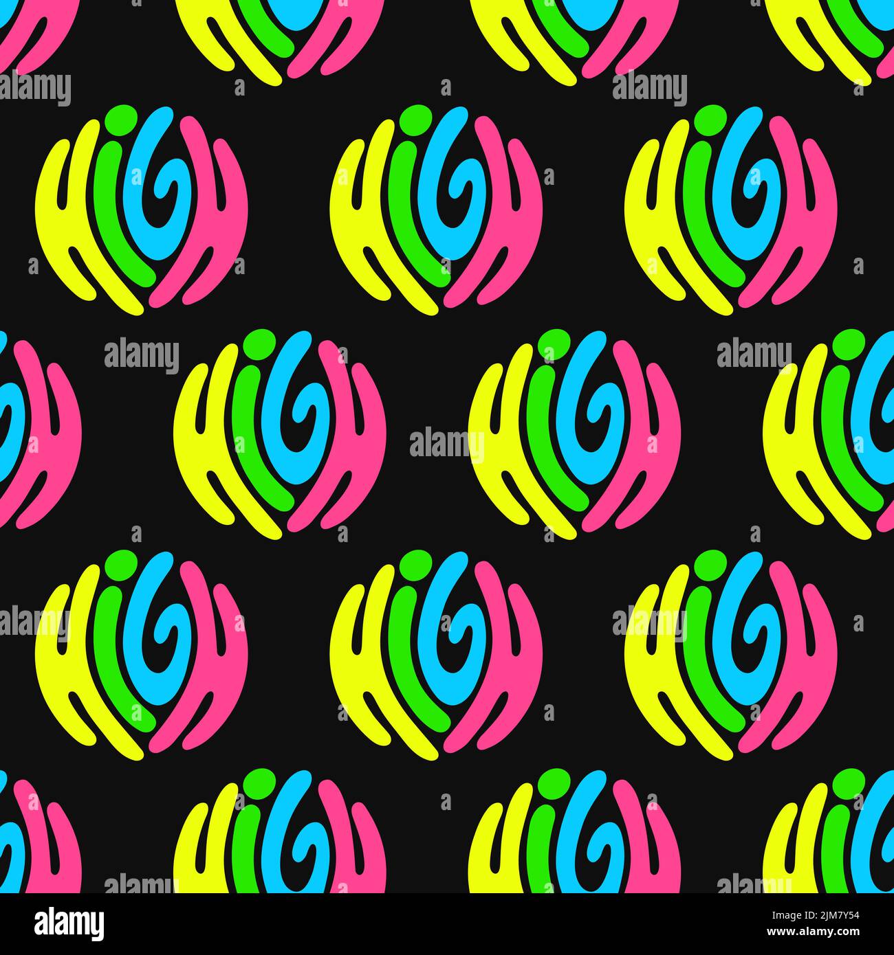 High circle quote seamless pattern background. Vector hand drawn ...