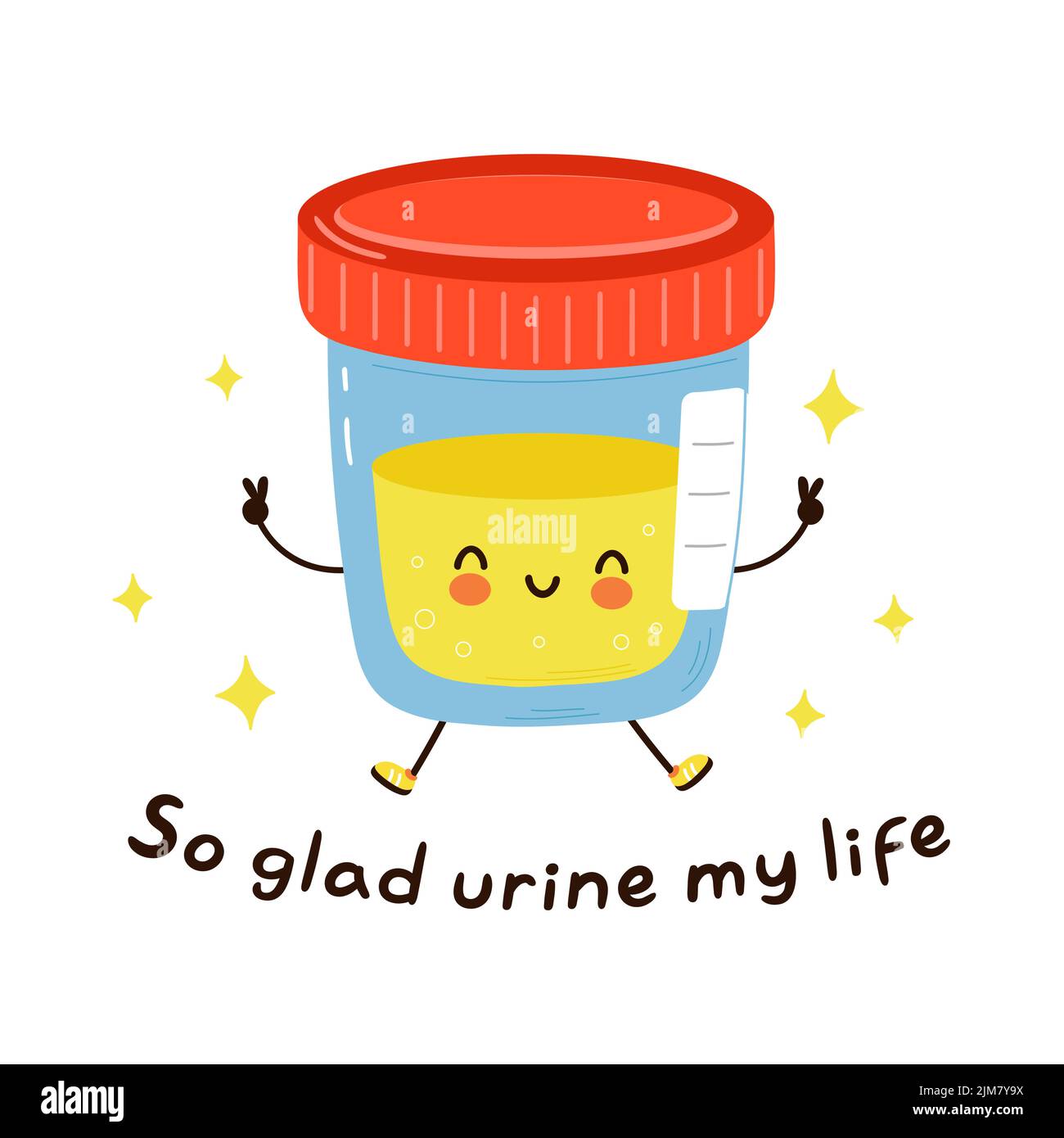 Cute funny urine analysis character. Vector hand drawn cartoon kawaii ...