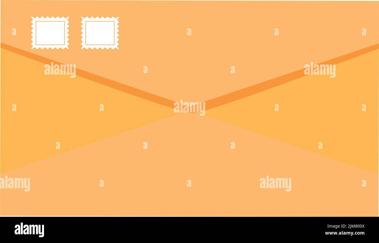 Closed envelope with postmarks semi flat color vector object Stock ...