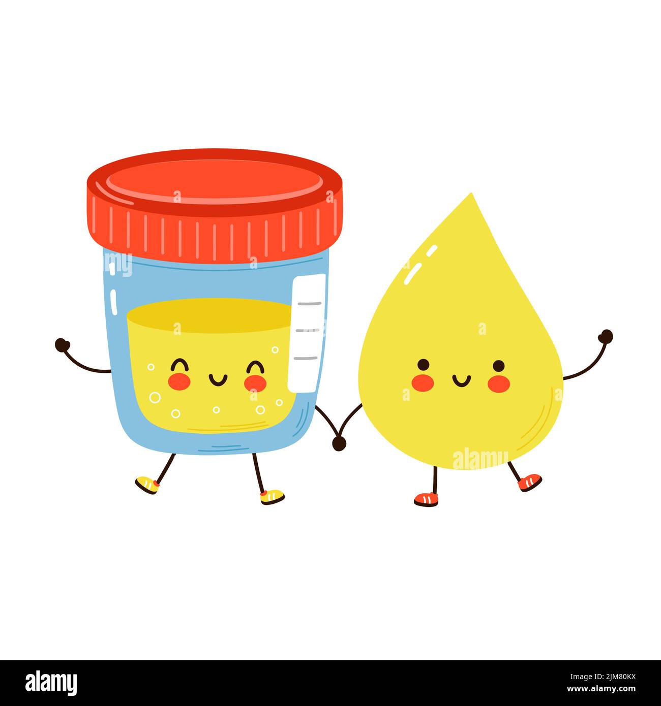 Cute funny urine analysis character. Vector hand drawn cartoon kawaii ...