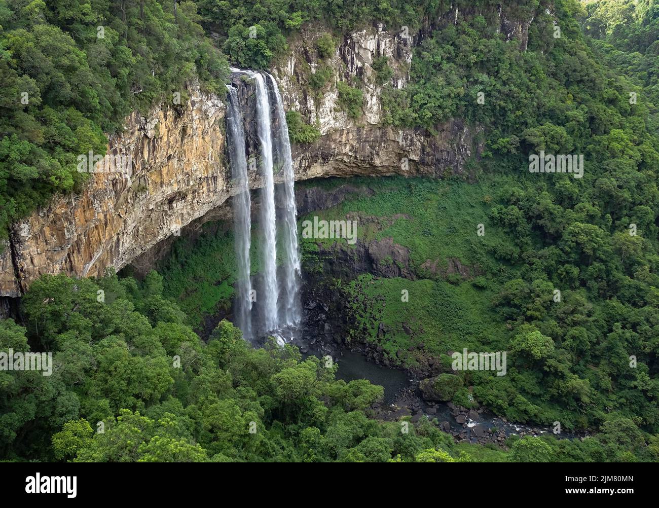 Caracol waterfall in Canela, Gramado, RS, Brazil. A 130 meter waterfall ...