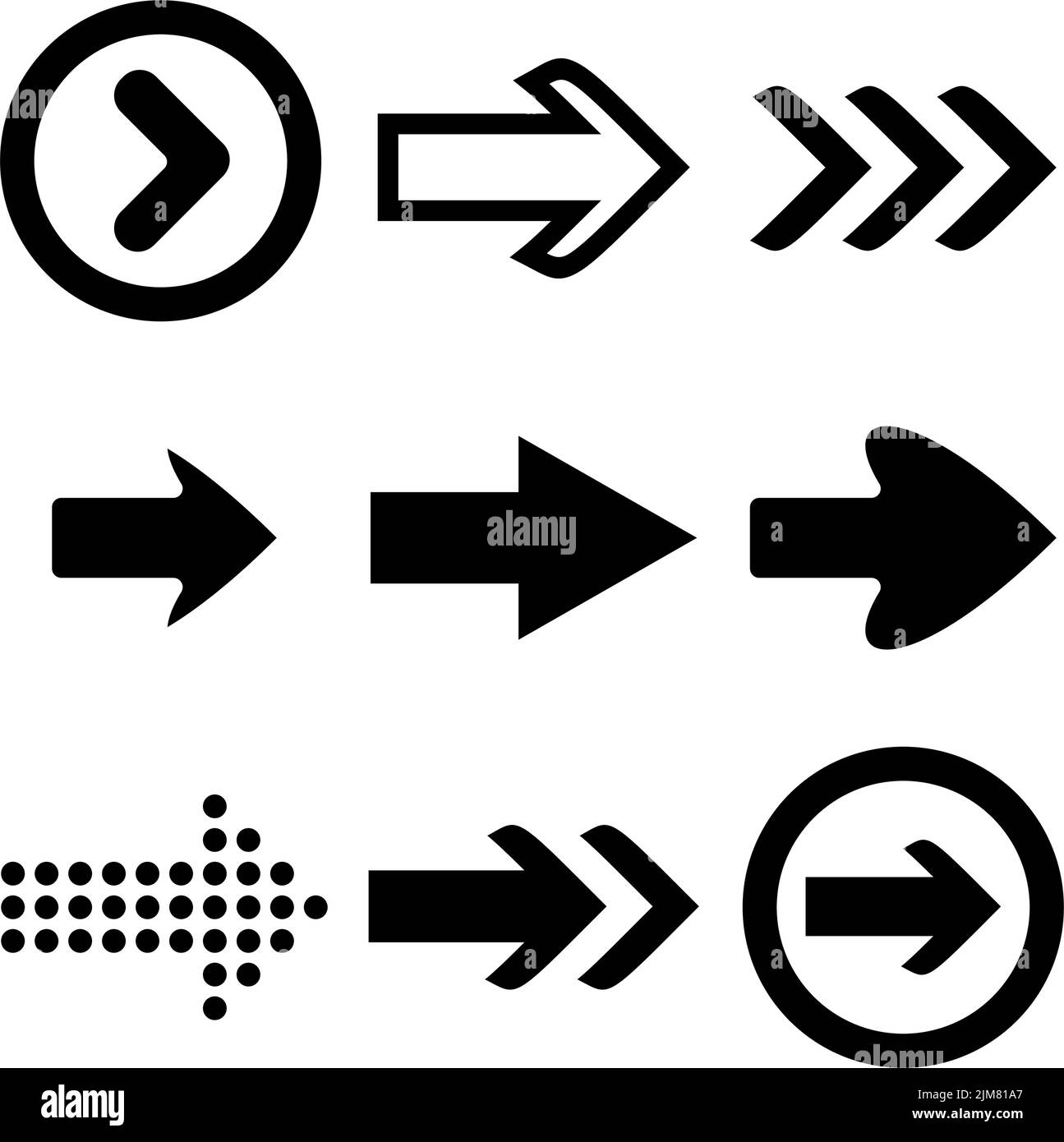 The different shaped arrows on the white background Stock Vector Image ...