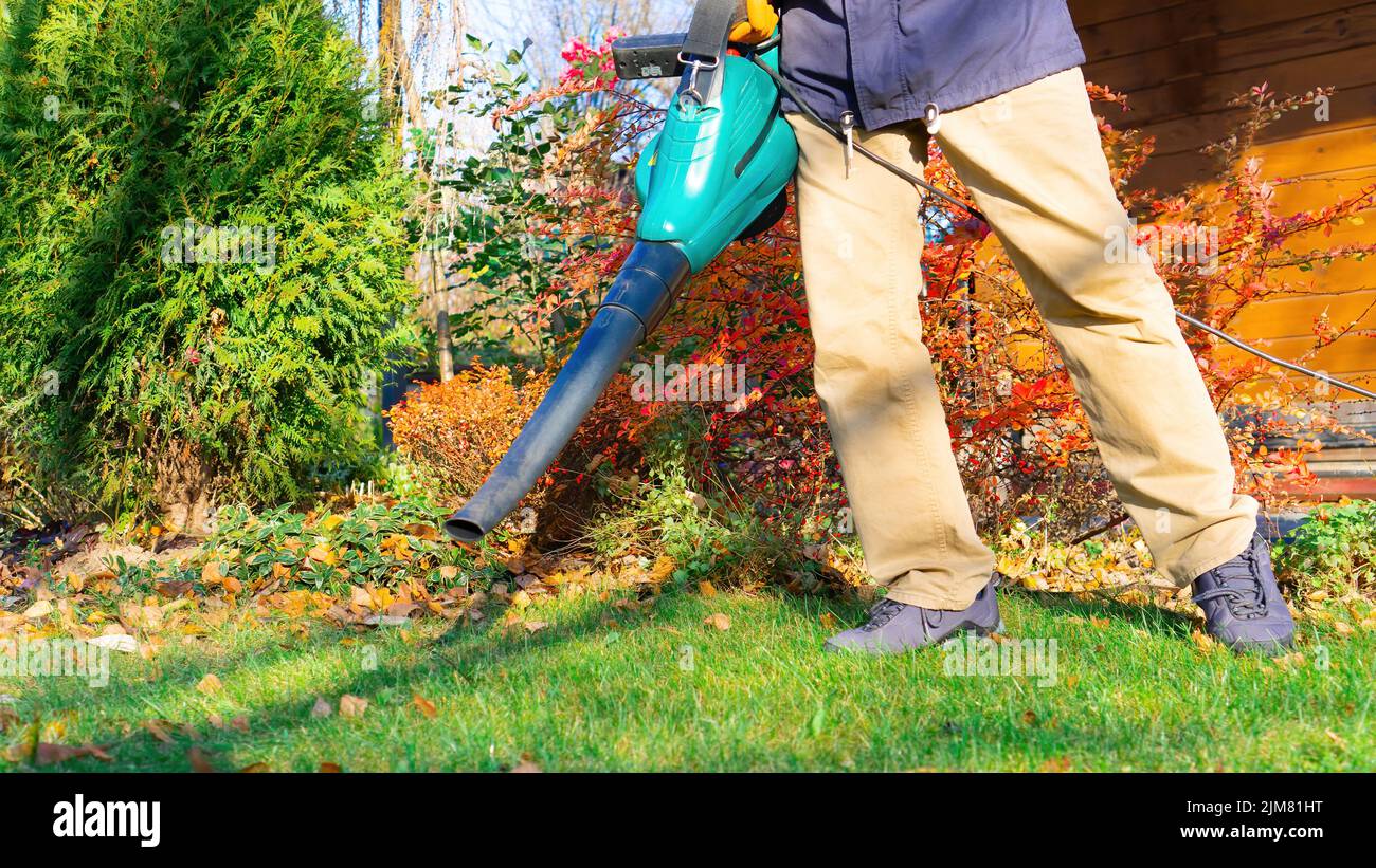 Garden tools for the care of the garden and the local area. Blower ...