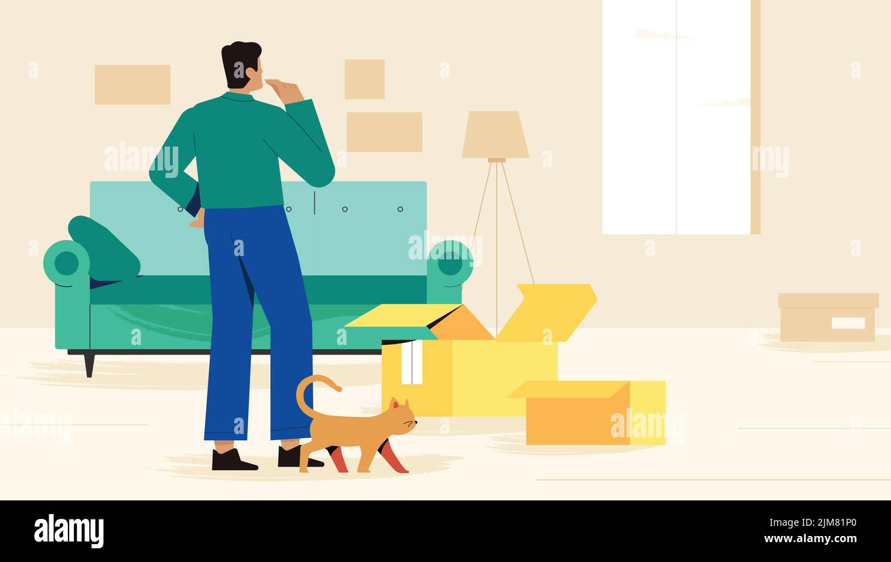 Moving home boxes Stock Vector Images - Alamy