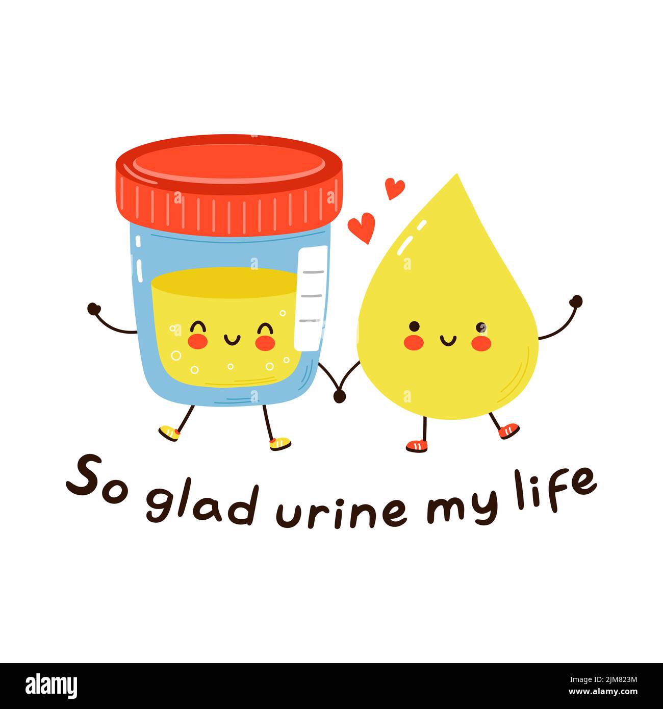Cute funny urine analysis character. Vector hand drawn cartoon kawaii ...