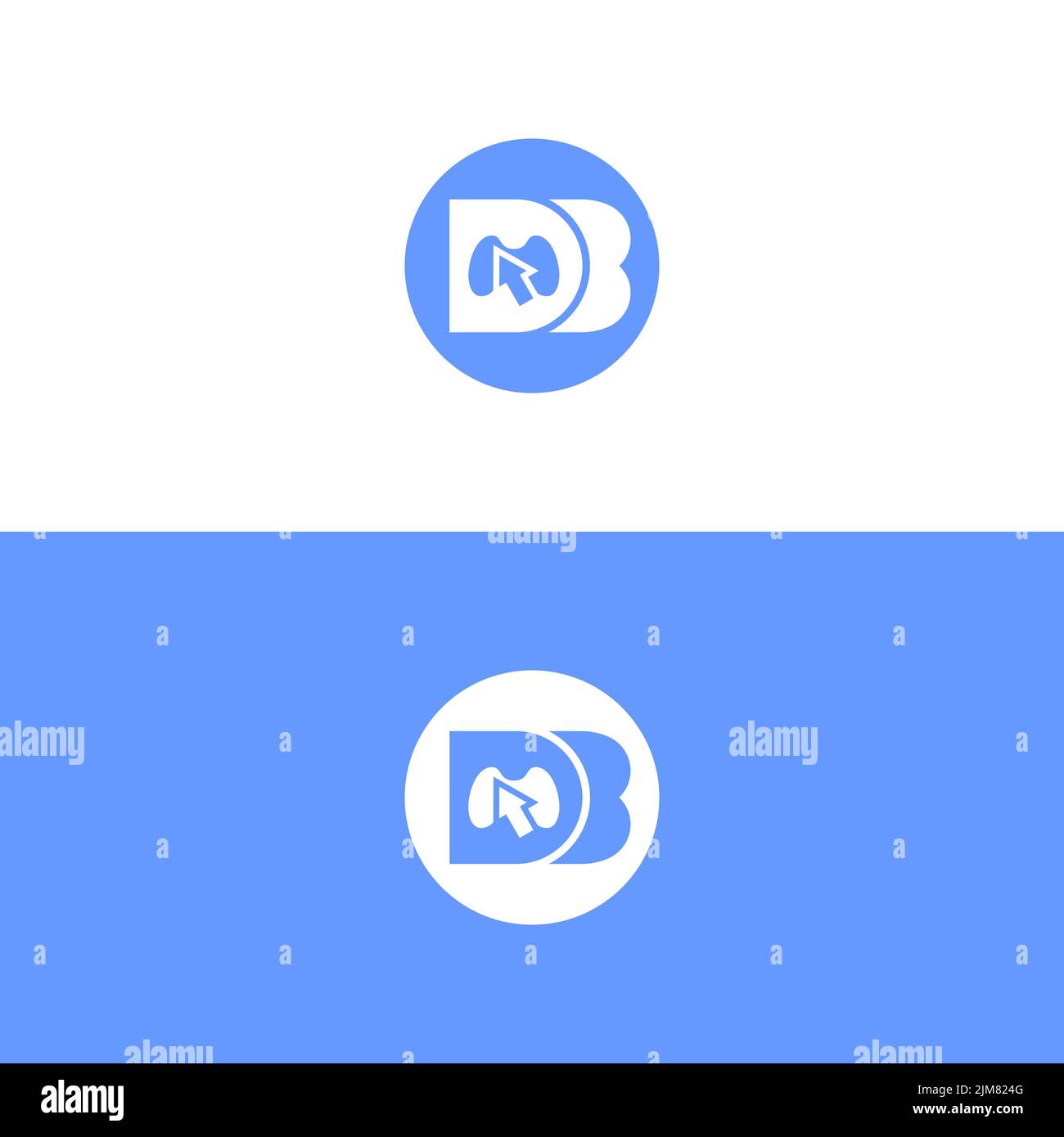 The blue and white website company logo with B D letters in a circle ...