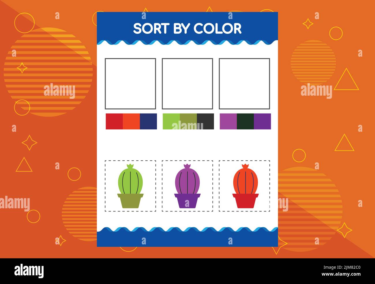 Sort by color worksheet for kids. Good for school and kindergarten ...