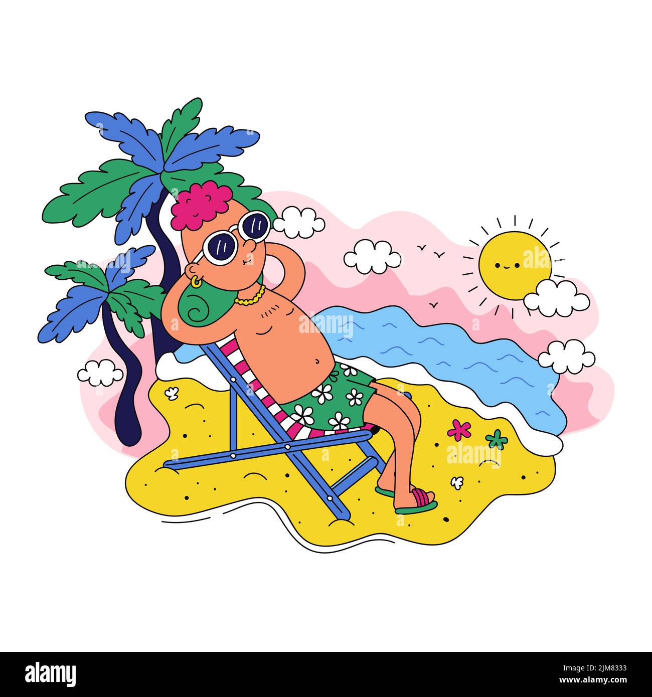 Fashion sun lounger Stock Vector Images - Alamy