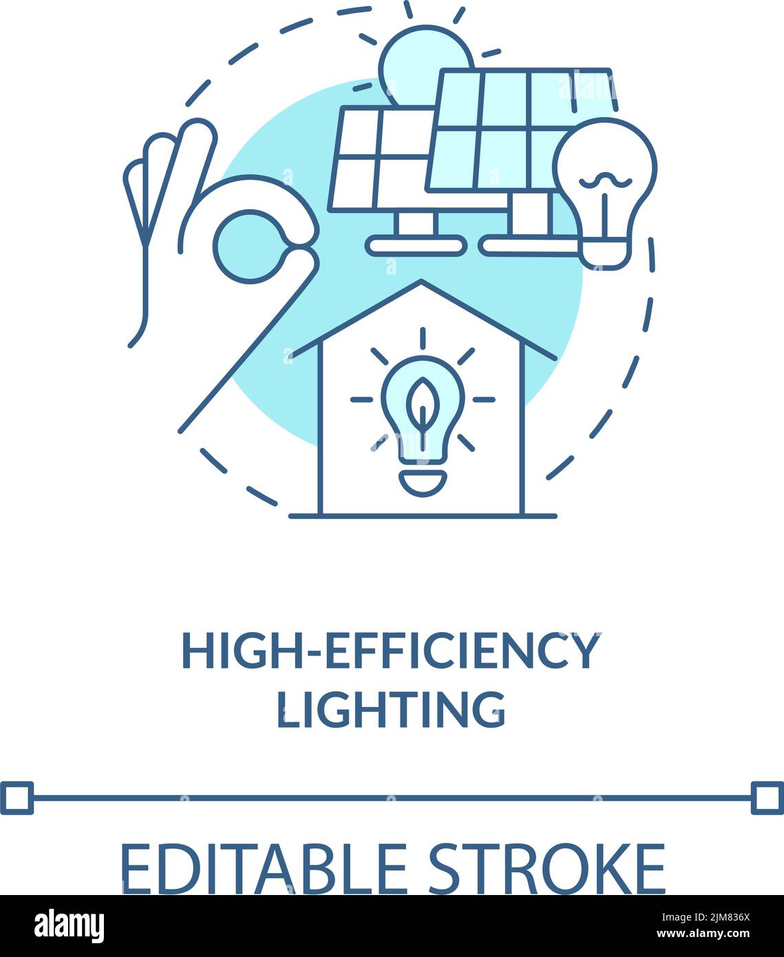 High efficiency lighting turquoise concept icon Stock Vector Image ...