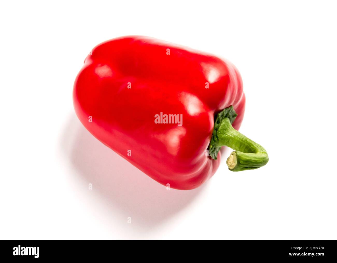 Fresh organic red bell pepper isolated on white background Stock Photo ...