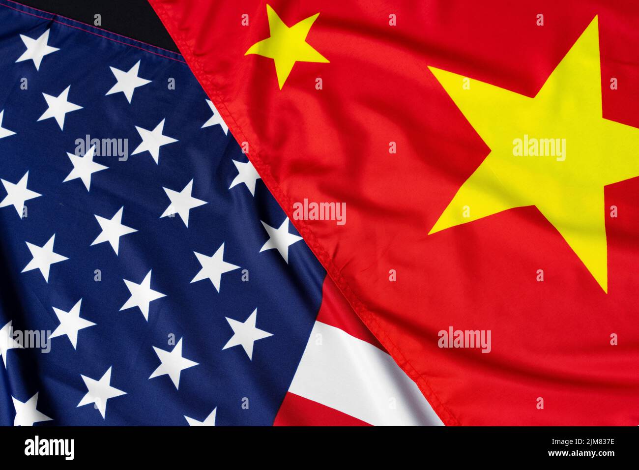 American and Chinese flags, diplomatic crisis concept Stock Photo - Alamy