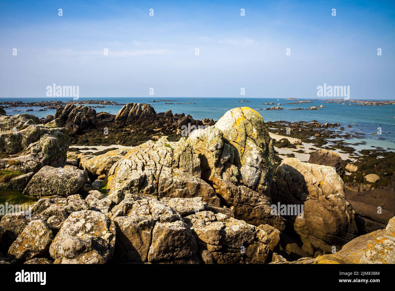 Chausey island coast and cliffs landscape in Brittany, France Stock ...
