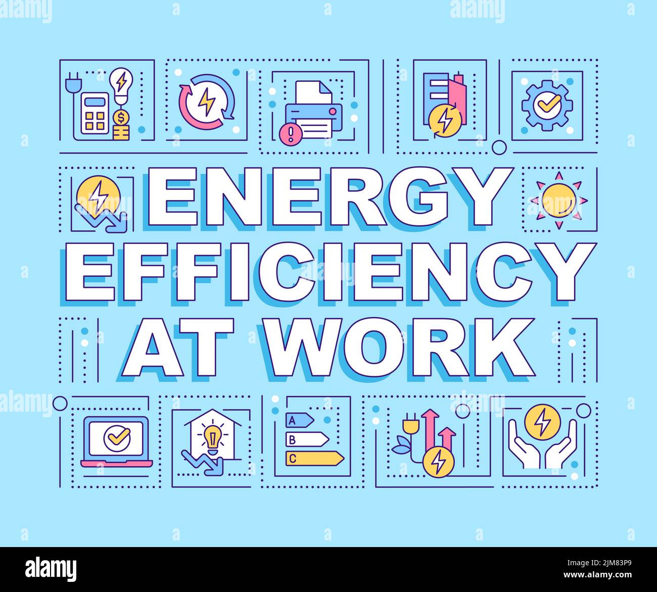 Energy efficiency at work word concepts turquoise banner Stock Vector Image & Art - Alamy