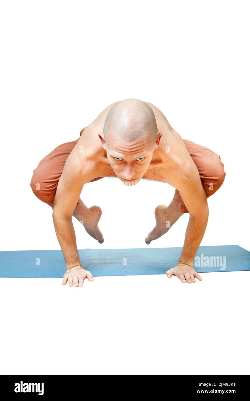 Man yoga isolated white background hi-res stock photography and images ...