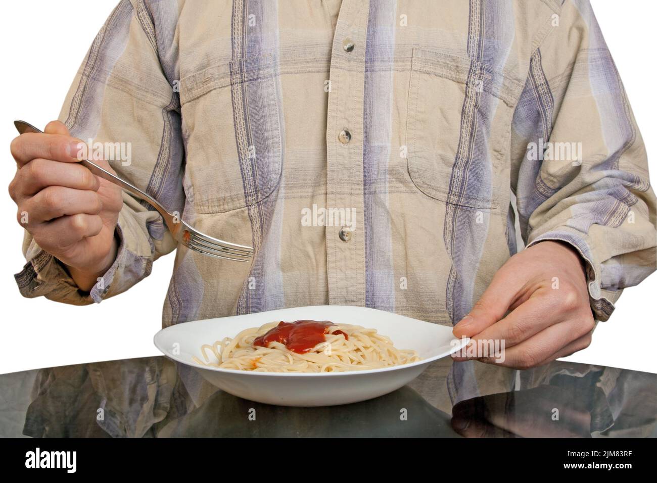 Human hands with fork and spaghetti Stock Photo - Alamy