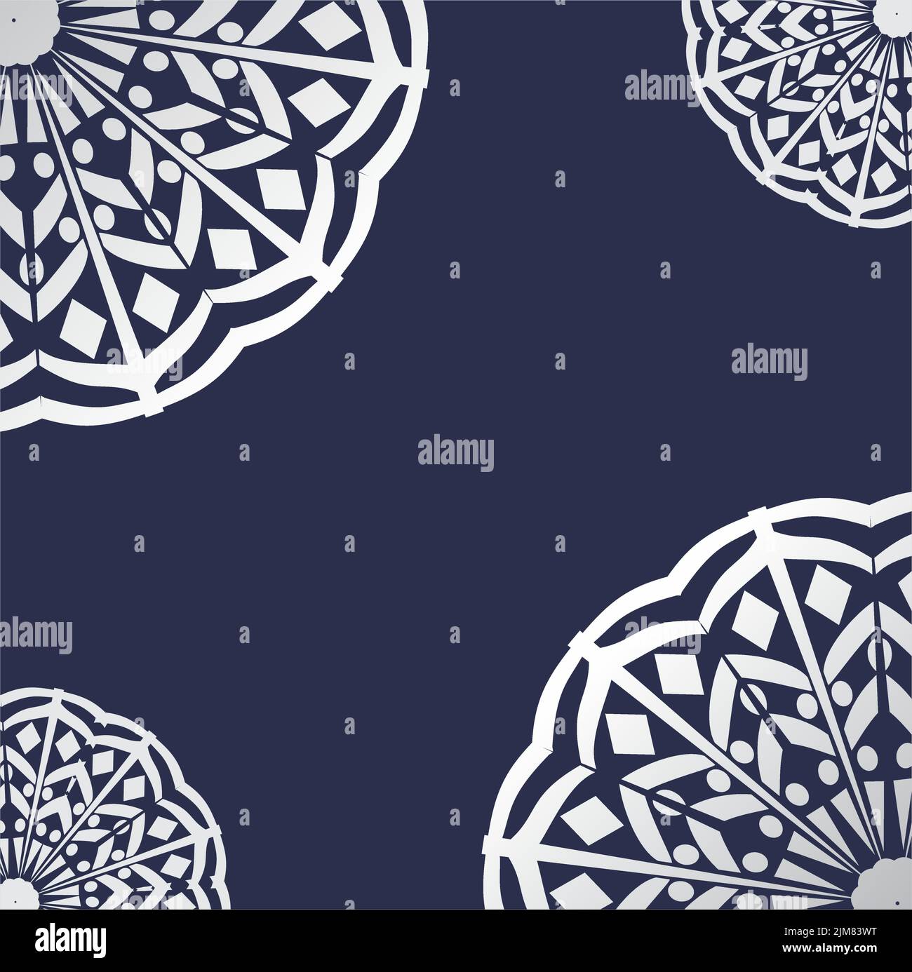 Silver vintage greeting card on a black background. Ethnic mandala ...