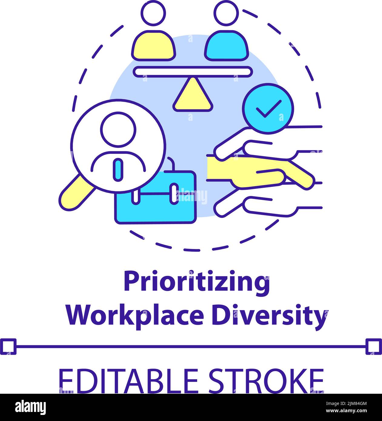 Prioritizing workplace diversity concept icon Stock Vector Image & Art - Alamy