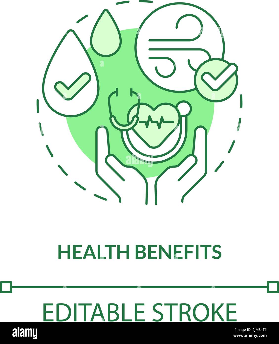 Health benefits green concept icon Stock Vector Image & Art - Alamy