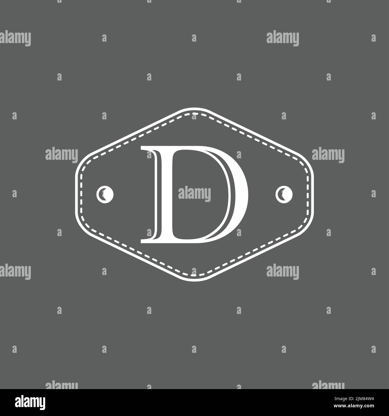 Letter D with vintage style and box frame. Creative design Letters in ...