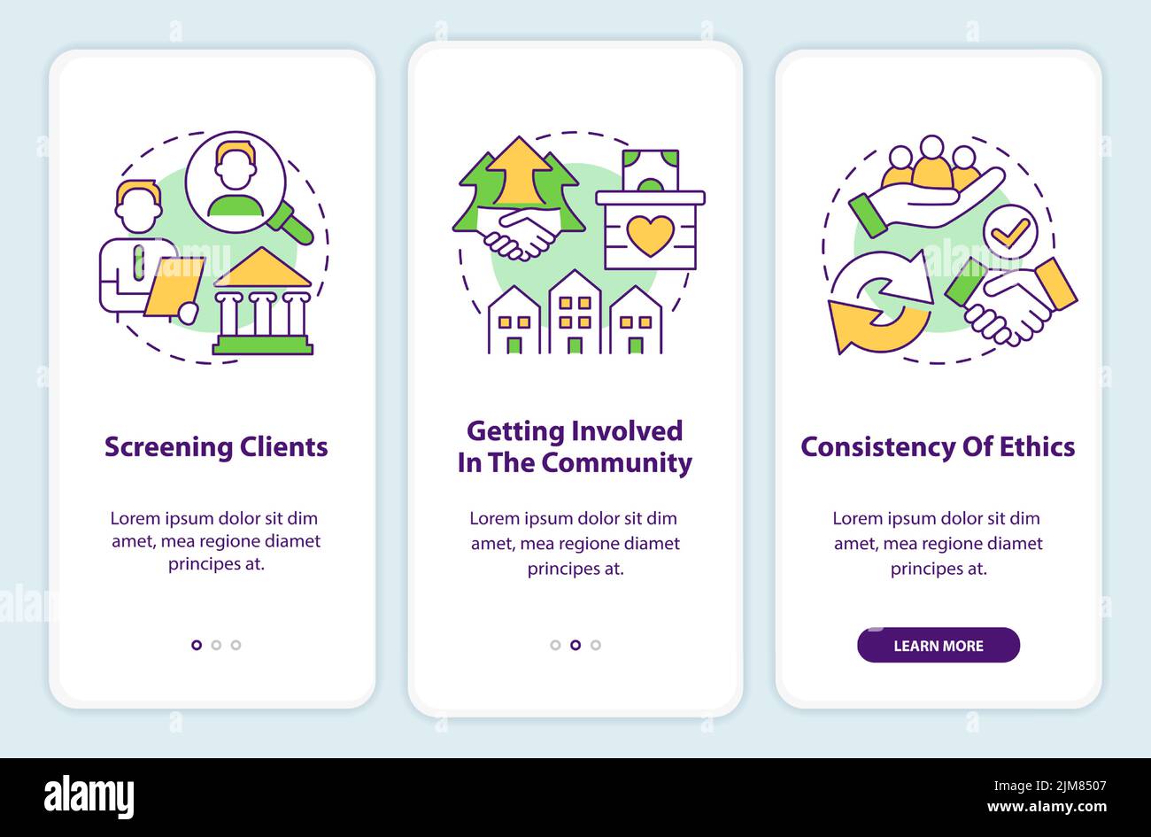 Ethical banking onboarding mobile app screen Stock Vector Image & Art ...